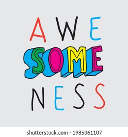 Awesomeness Typography Tshirt Design Vector Illustration Stock Vector ...