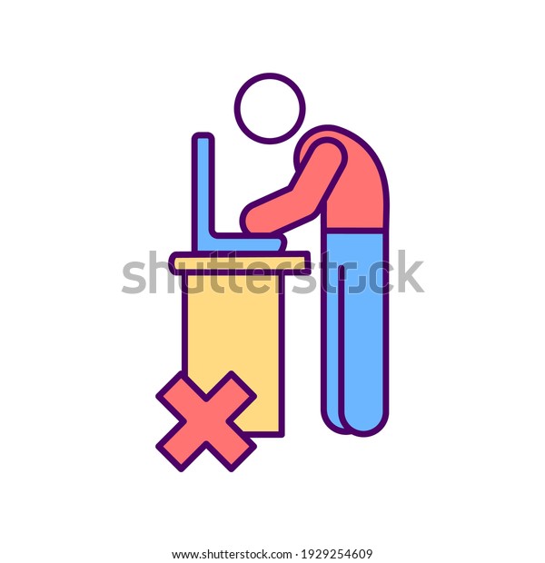 Awkward Working Posture Rgb Color Icon: เวกเตอร์สต็อก (ปลอดค่าลิขสิทธิ์ ...