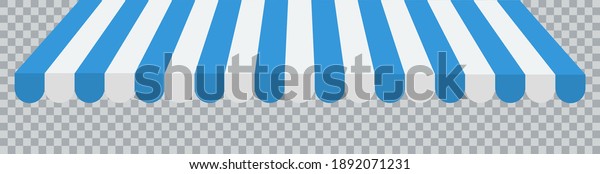 Awning Store Vector Illustration Blue White Stock Vector (Royalty Free ...