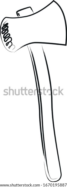 Axe Hand Drawing Black Contour Vector Stock Vector (Royalty Free ...