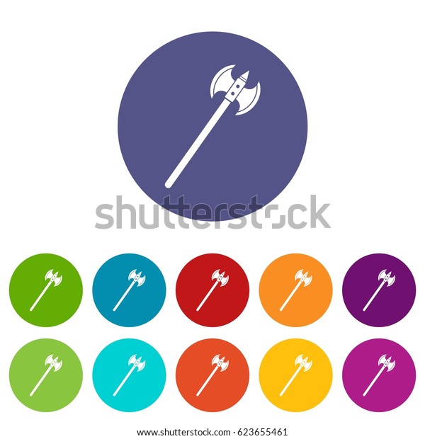 Axe Icons Set Circle Isolated Flat Stock Vector (Royalty Free) 623655461