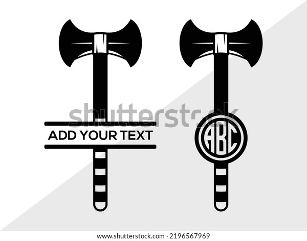 Axe Monogram Svg Printable Vector Illustration Stock Vector (Royalty ...