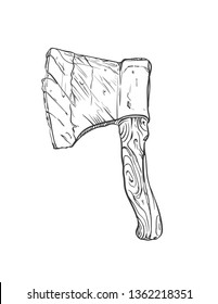 Axe Sketch Vector Illustration Stock Vector (Royalty Free) 1362218351 ...