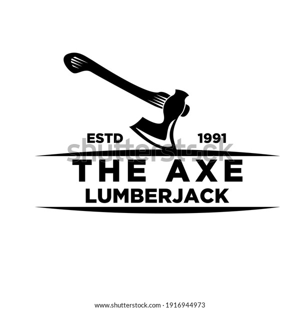 Axe Vintage Badge Logo Icon Design Stock Vector (Royalty Free) 1916944973