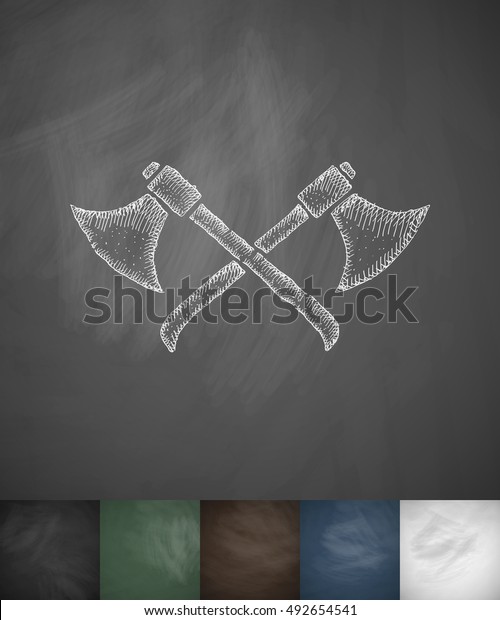 Axes Icon Hand Drawn Vector Illustration Stock Vector (Royalty Free ...