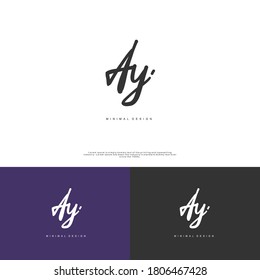 Ay Initial Handwriting Handwritten Logo Identity Stock Vector (Royalty ...