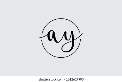 Ay Ya Y Cursive Letter Initial Stock Vector (Royalty Free) 1612627993 ...