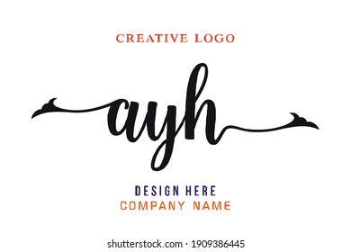 Ayh Lettering Logo Simple Easy Understand Stock Vector (Royalty Free ...