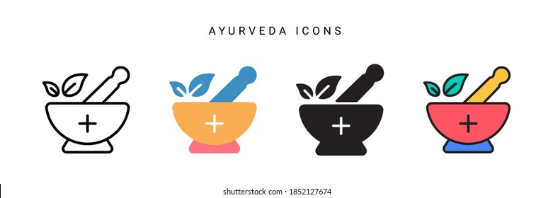 Ayurveda Icon Vector Different Style Design Stock Vector (Royalty Free ...