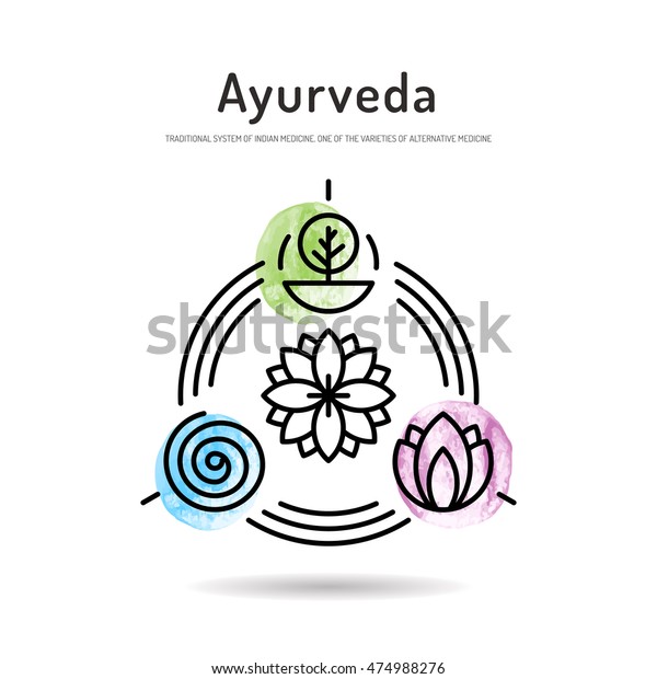 Ayurveda Vector Illustration Icon Vata Pitta Stock Vector (Royalty Free ...