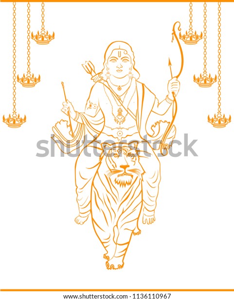 Ayyappa Hindu God Stock Vector (Royalty Free) 1136110967 | Shutterstock