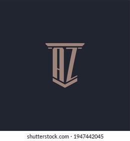 Az Initial Monogram Logo Pillar Style Stock Vector (Royalty Free ...