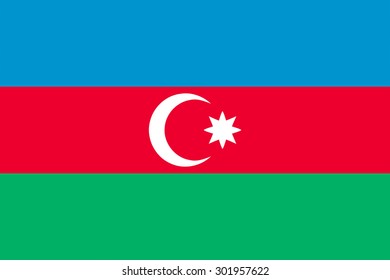 State Flag Azerbaijan Crescent Moon Star Stock Vector (Royalty Free ...