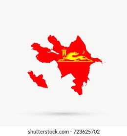 Azerbaijan Map Avars Caucasus Flag Colors: เวกเตอร์สต็อก (ปลอดค่า ...