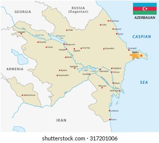 Azerbaijan Map Flag Stock Vector (Royalty Free) 317201006