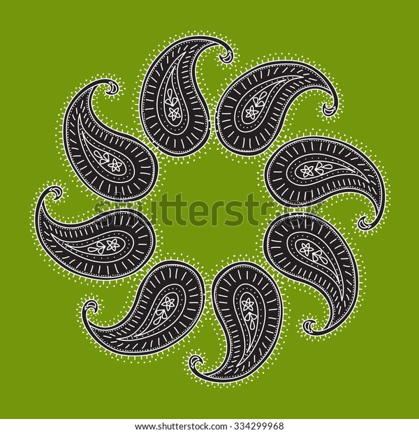 Azerbaijan National Pattern Flowers Cucumbers Buta Stock Vector ...