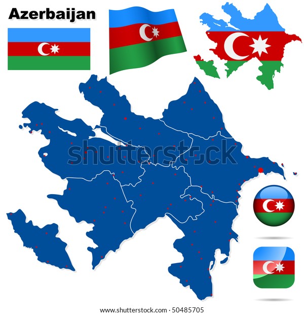 Azerbaijan Vector Set Detailed Country Shape Stock Vector (Royalty Free ...