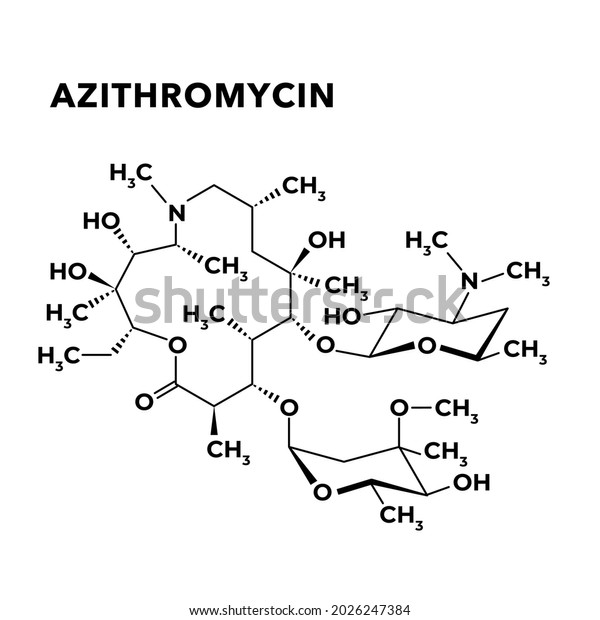 Azithromycin Antibiotic Flat Structural Chemical Formula Stock Vector ...