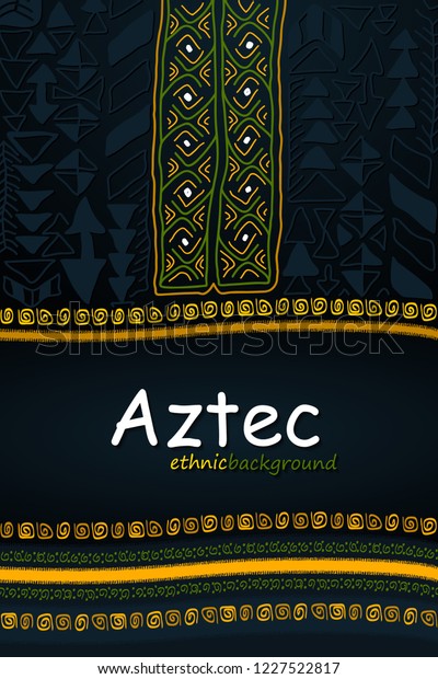Aztec African Handdrawn Ethnic Background Abstract Stock Vector ...