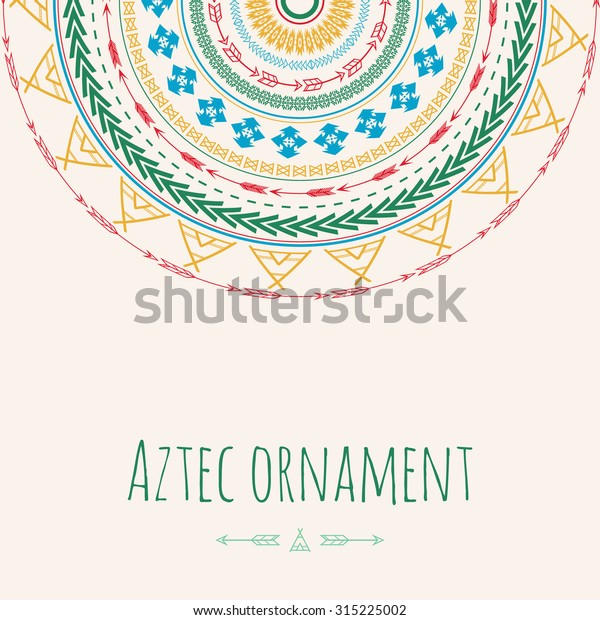 Aztec Circle Greeting Card Tribal Design Stock Vector (Royalty Free ...