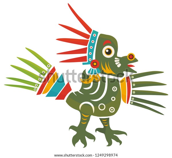 Aztec Codex Borbonicus Art Imitation Vector Vetor Stock Livre De Direitos 1249298974