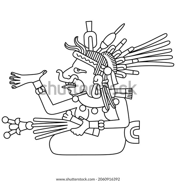 Aztec Goddess Native American Art Mexican Stock Vector (Royalty Free ...
