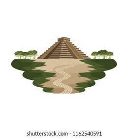 Aztec Pyramid Ancient Monument Mexico Landscape Stock Vector (Royalty ...