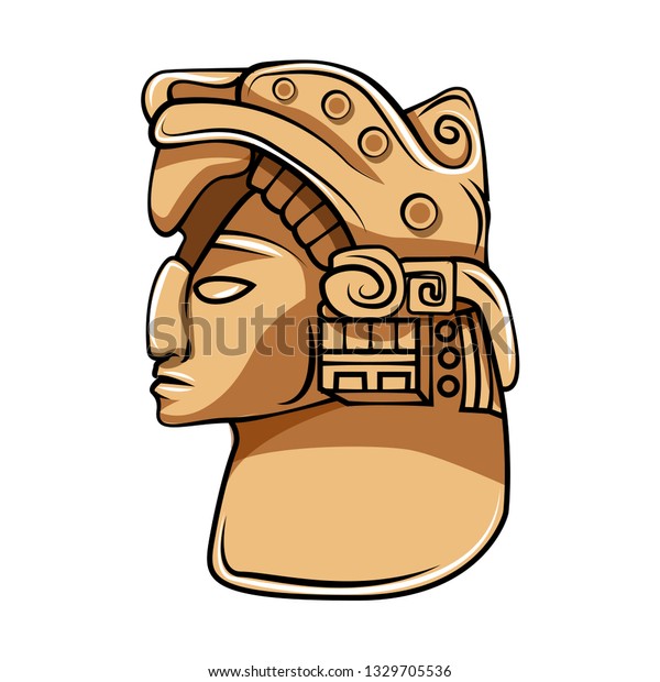 Aztec Statue Head Ethnic Totem Vector Stock Vector (Royalty Free ...