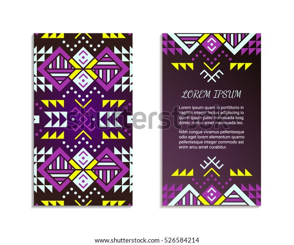 Aztec Style Colorful Vertical Flyer American Stock Vector (Royalty Free ...