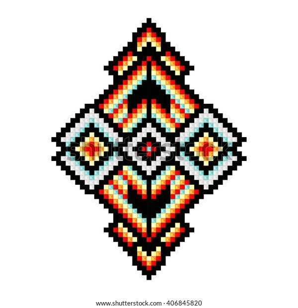 Aztec Symbol Diamond Beading Scheme Beadwork Stock Vector (Royalty Free ...