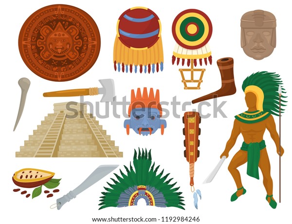 Aztec Vector Mexican Ancient Culture Mexico Stock Vector (Royalty Free ...