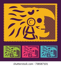 Aztec Warrior Cut Out Paper Set Stock Vector (Royalty Free) 738587101 ...