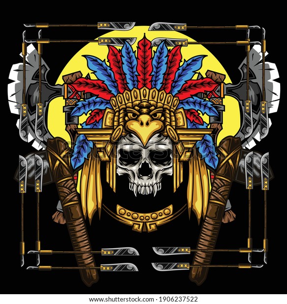 Aztec Warrior Illustration Available Your Custom Stock Vector (Royalty ...