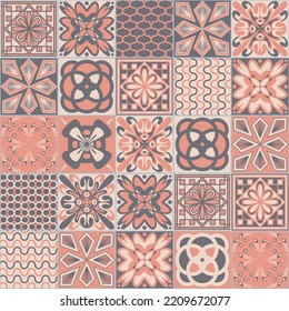 Azulejo Talavera Ceramic Tile Pattern Pink Stock Vector (Royalty Free ...