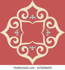 Azulejo Tile Template Calm Colored Blue Stock Vector (Royalty Free ...