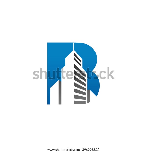 B Alphabet Building Negative Space Letter Stock Vector (Royalty Free ...