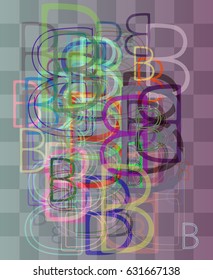 B Alphabet Icon Texture: vector de stock (libre de regalías) 631667138 ...