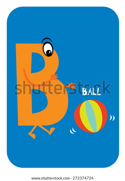 B Ball Alphabet Flashcards Template Baby Stock Vector (Royalty Free ...
