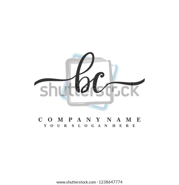 B C Initial Handwriting Logo Vector Stock Vector (Royalty Free ...