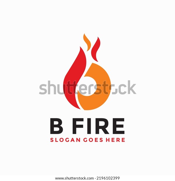 B Fire Letter Logo Vector Image Stock Vector (Royalty Free) 2196102399 ...
