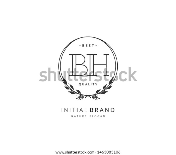 B H Bh Beauty Vector Initial Stock Vector (Royalty Free) 1463083106