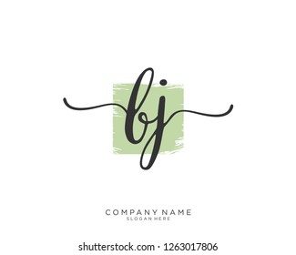 B J Initial Handwriting Logo Vector Stock Vector (Royalty Free ...