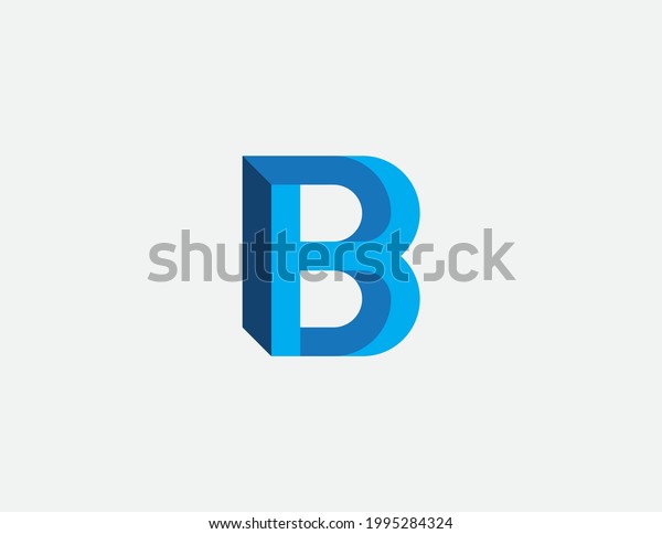 B Letter 3d Logo Design Stock Vector (Royalty Free) 1995284324 ...
