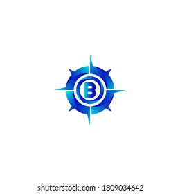 B Letter Compass Concept Logo Design Stock Vector (Royalty Free ...