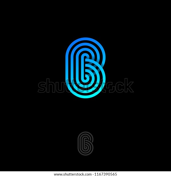 B Letter B Linear Logo B Stock Vector (Royalty Free) 1167390565 ...