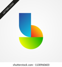 B Letter Logo Curve Shape Gradient Stock Vector (Royalty Free ...