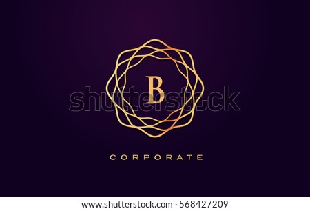 B Letter Logo Gold Letter Design Stock Vector (Royalty Free) 568427209 ...