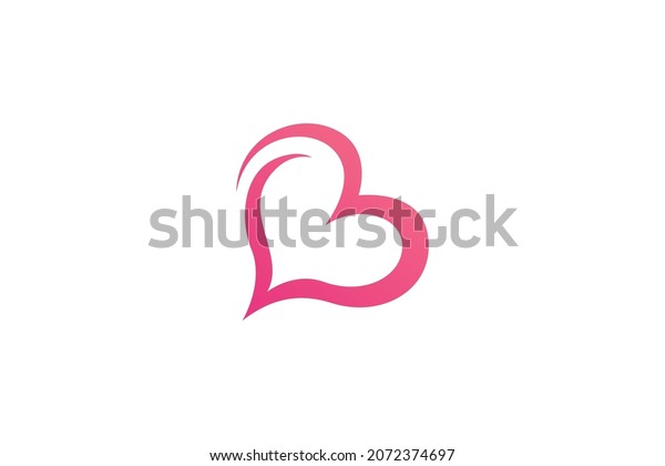 B Letter Logo Love Heart Stock Vector (Royalty Free) 2072374697 ...