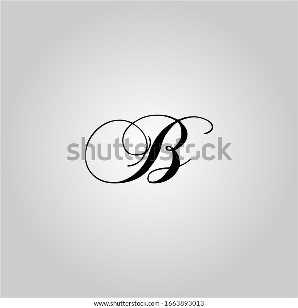 B Letter Logo Nice White Backgroundscript Stock Vector (Royalty Free ...