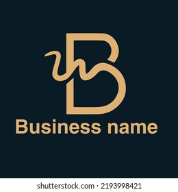 B Letter Minimal Logo Vector Stock Vector (Royalty Free) 2193998421 ...